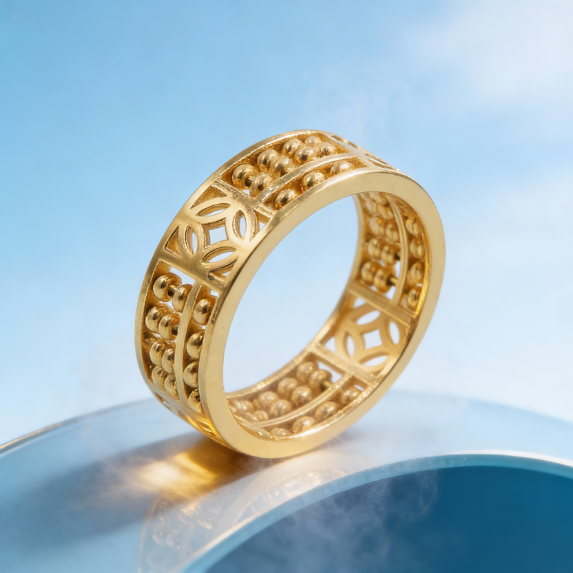 916 Gold Hammered Glow Bangle – Starlight Jewellery