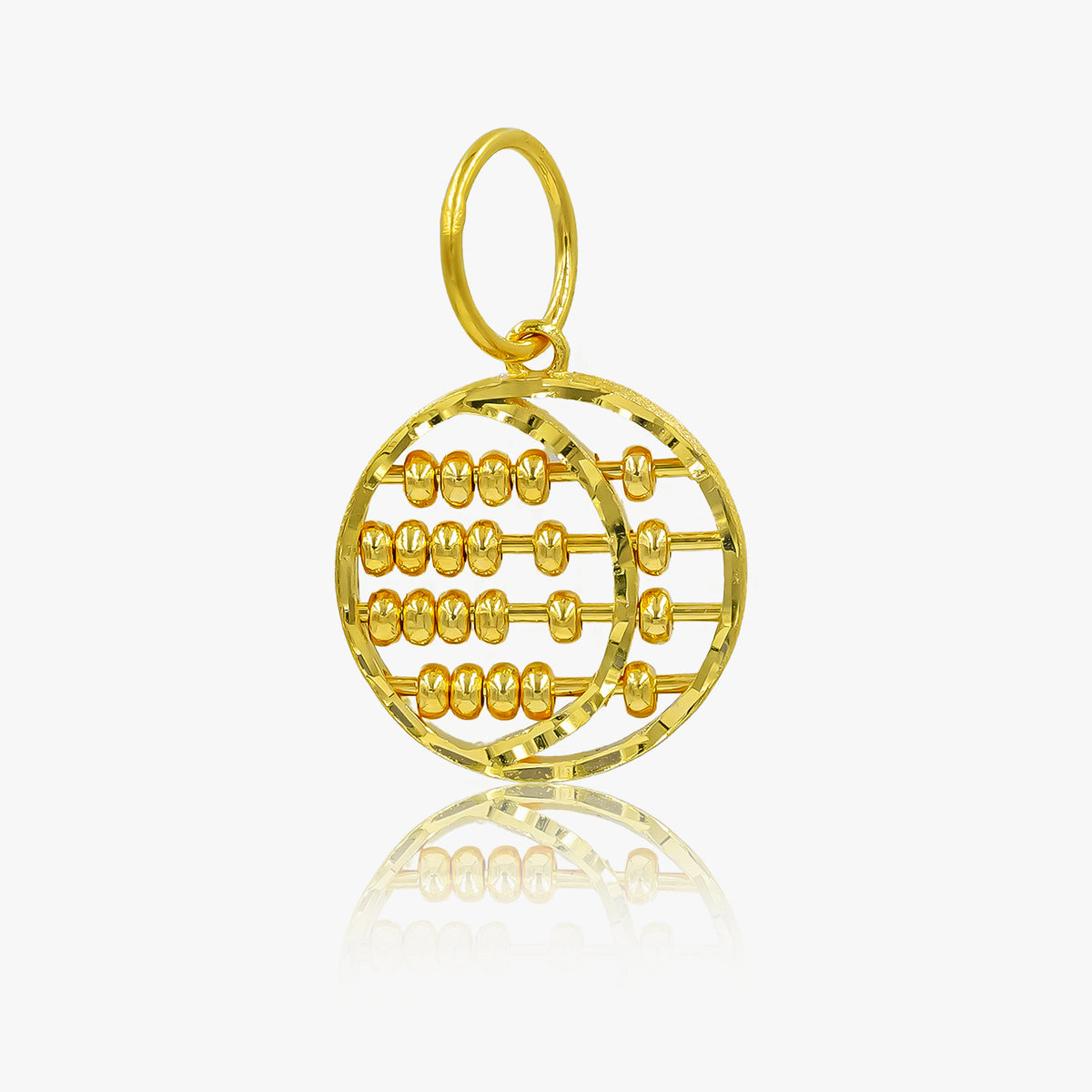 916 Gold Round Abacus Pendant
